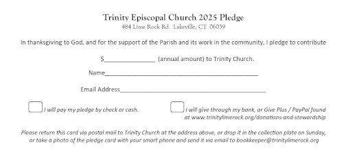 Pledge Card - Trinity Episcopal Church
